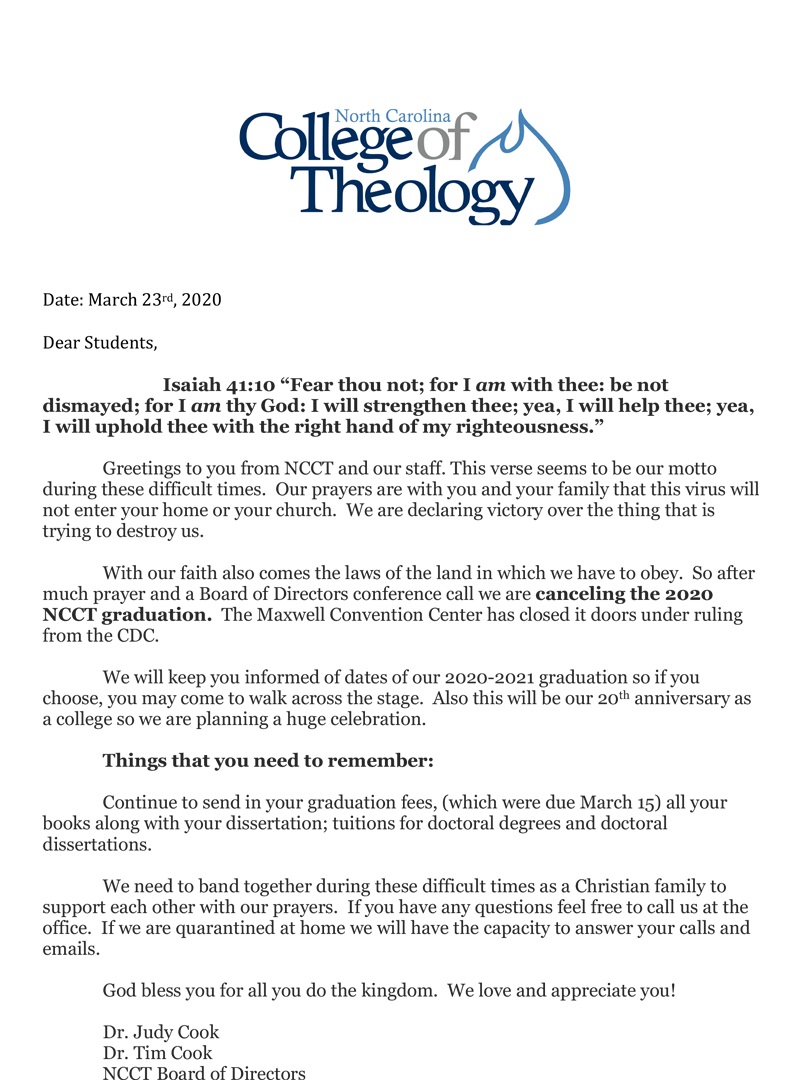 News & Events - North Carolina College of Theology